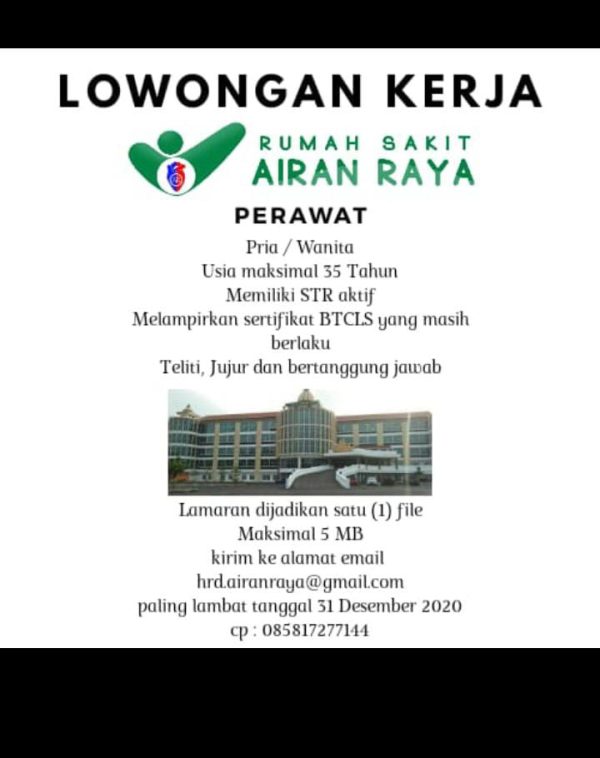 LOWONGAN KERJA RUMAH SAKIT AIRAN RAYA - STIKes Panca Bhakti Bandar Lampung